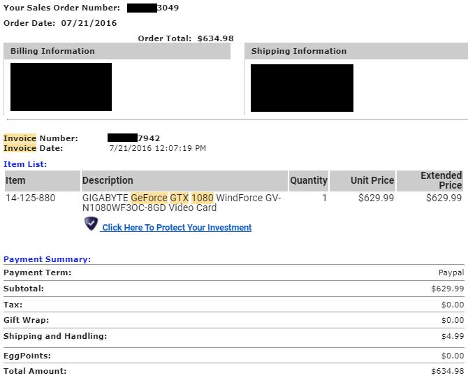 FS: One GTX 1080 card and a Quadro 6000. | [H]ard|Forum