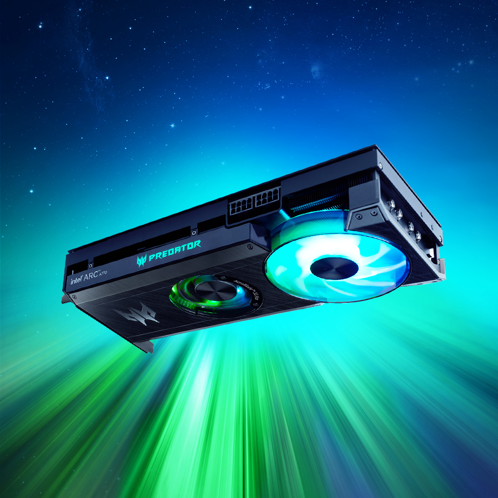Acer Predator branded Intel Arc A770 GPU - Interesting cooler design ... Acer Predator branded Intel Arc A770 GPU - Interesting cooler design ...